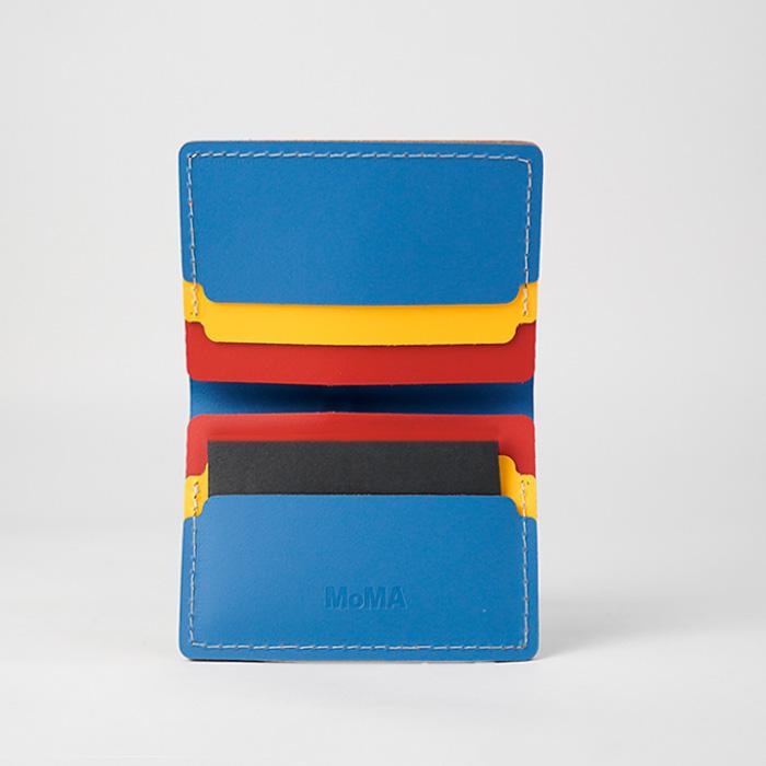 MoMA モマ ミニウォレット MOMA PRIMARY RECYCLED LEATHER WALLET #152628 Blue Red ...