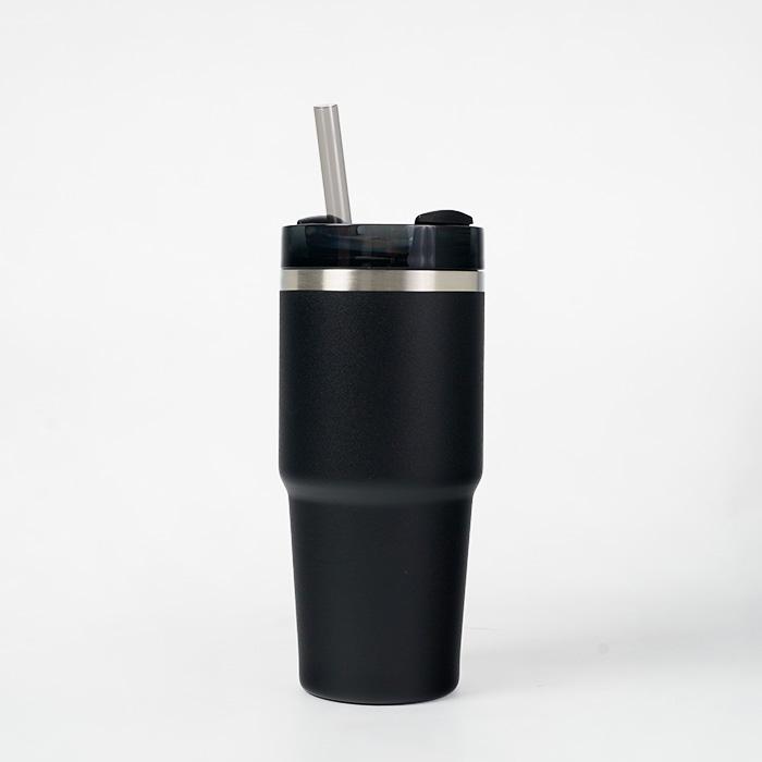 STANLEY スタンレー H2.0 真空スリムクエンチャー 414ml 10-10828-032 Black ブラック タンブラー ストロー ふた付き グラス カップ 保冷 エコ アウトドア ...