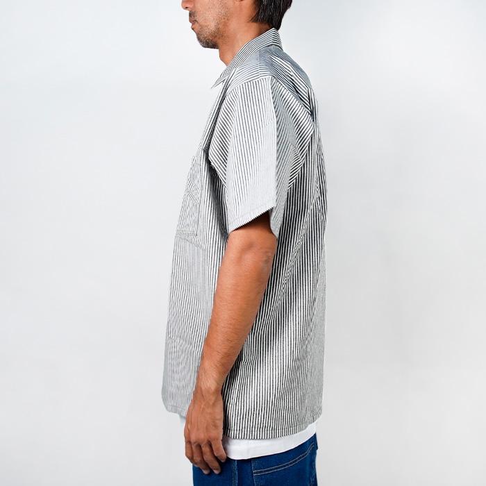 BEN DAVIS ベンデイビス 半袖 ワークシャツ HALF ZIP WORK SHIRTS S/S(1/2ZIPPER) Hickory ...