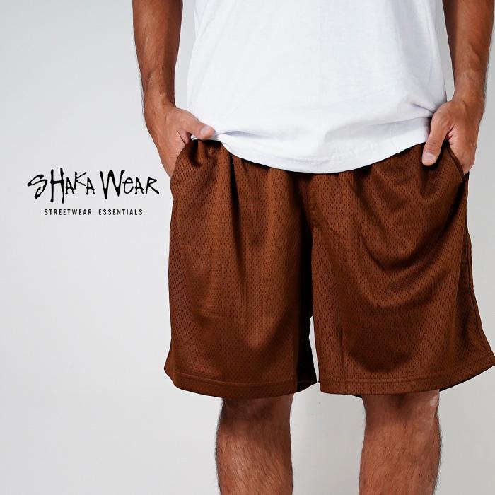 SHAKA WeAR シャカウェア メッシュ ハーフパンツ WEAR MESH PE SHORTS Mocha モカ ブラウン ショーツ ...