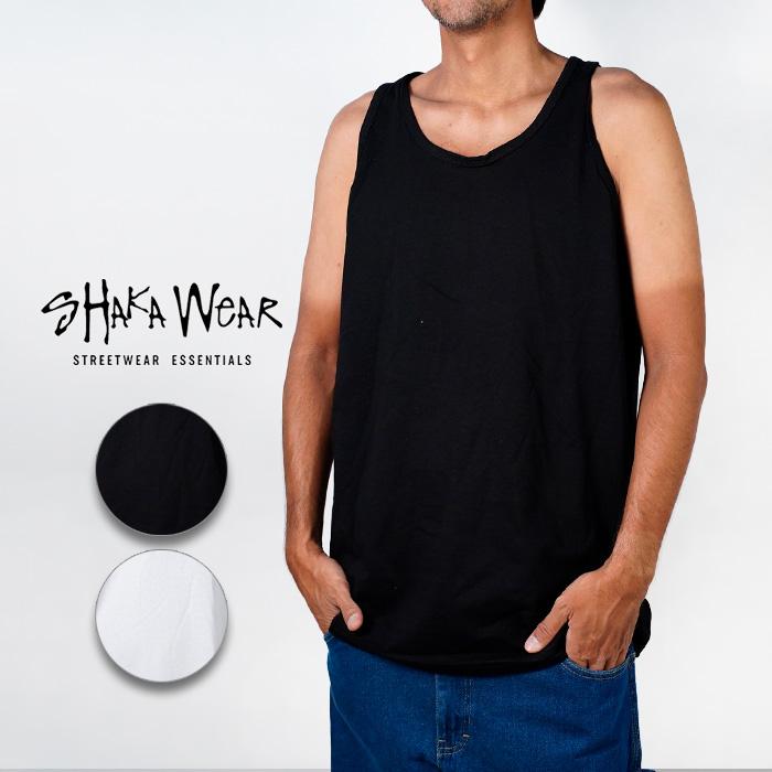 SHAKA WeAR シャカウェア タンクトップ WEAR 6.0OZ TANK TOP Black White ブラック ホワイト 黒 白 ...
