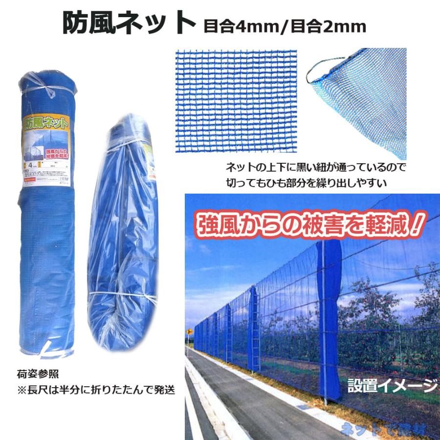 防風ネット 1本 シンセイ ブルー 4mm目 2m×50m : ネットで建材! - 通販 - Yahoo!ショッピング