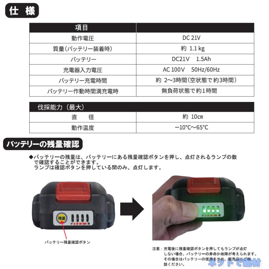 コードレスハンディチェーンソー CHC-10 一式セット 1台 シンセイ 充電式 : ネットで建材! - 通販 - Yahoo!ショッピング
