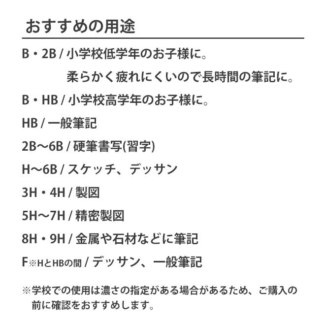 uni（三菱鉛筆） 三菱鉛筆 ユニ鉛筆 12本入 9H/8H/7H/6H/5H/4H/3H/2H/H/F/HB/B/2B/3B/4B/5B/6B 名前入れ無料[M便 1/2] : シブヤ文具 ...