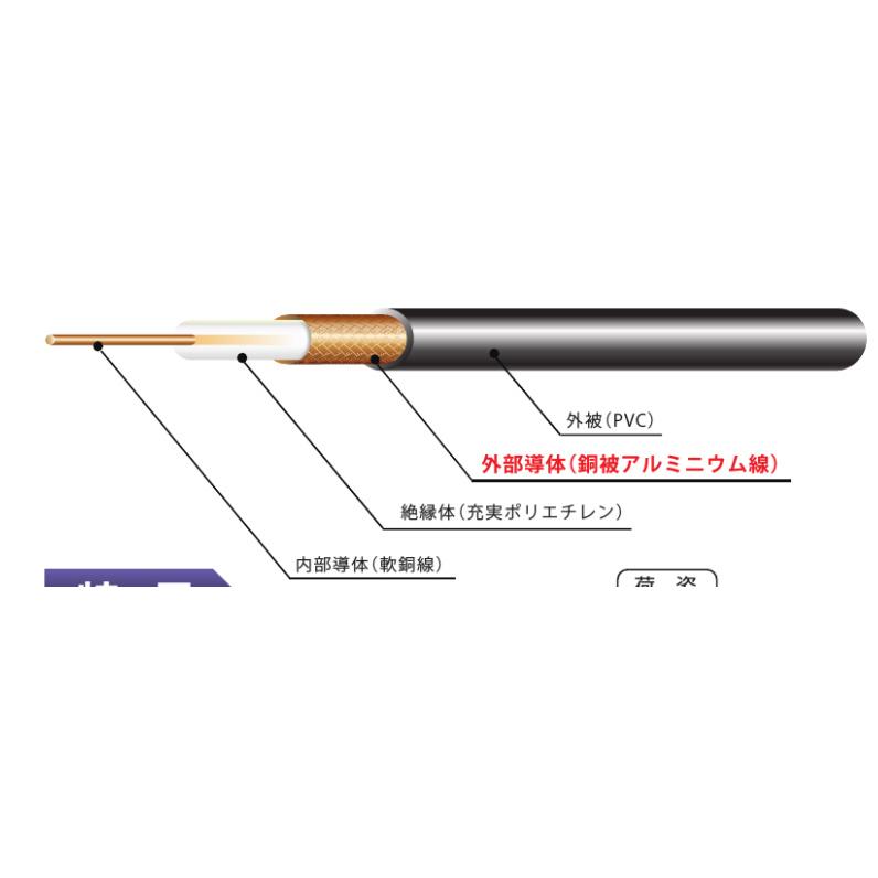 JAPPY 3C-2V-JP 同軸ケーブル 黒 100m [代引き不可] : 183515401 : ネットde電材Yahoo!店 - 通販 - Yahoo!ショッピング
