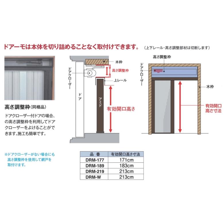 （法人配送限定） セイキ販売 出入口 玄関ドア用 網戸 DRM-177 ドアーモ プレミアム アコーデオン網戸 : ねっとんや - 通販 - Yahoo!ショッピング