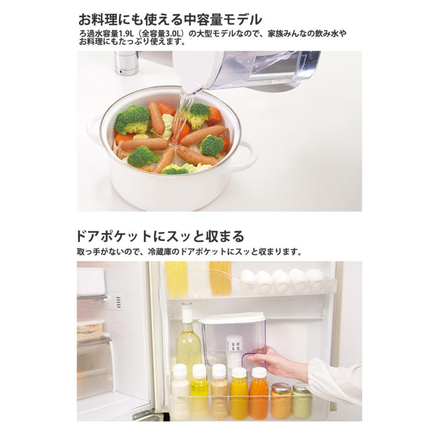 クリンスイ ポット型 浄水器 大容量サイズ CP407-WT 1.9L 水道水 塩素除去 カートリッジ式 家庭用 PFOS PFOA 有機フッ素化合物 除去 Cleansui : プロ用ヘア ...