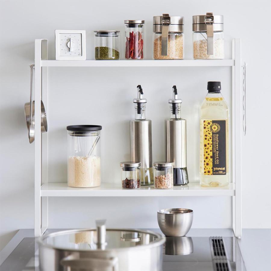 山崎実業 下が拭けるコンロ横ラック タワー 2段 ホワイト / ブラック tower タワーシリーズ 公式 キッチン 収納 : プロ用ヘアコスメnetsbee - 通販 - Yahoo!ショッピング