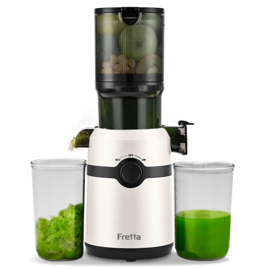 Fretta ジューサー 10.8cm広い投入口 1大容量 スロージューサー Fretta ジューサー 10.8cm広い投入口 1大容量 スロージューサー