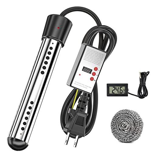 WUWUW 投げ込みヒーター 1500W携帯湯沸かし器 電気給湯器 110V液浸ヒーター 浸水給湯器 湯沸かし器 風呂 バケツヒーター ステン ...