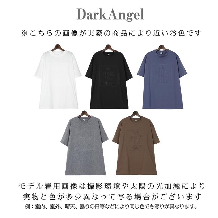 Dark Angel tシャツ レディース トップス 半袖 ゆったり 英字 Dark Angel tシャツ レディース トップス 半袖 ゆったり 英字