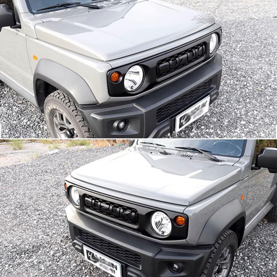 ジムニーノマド JC74 5ドア ジムニーシエラ JB74 ジムニー JB64 パーツ グリル フロントグリルガーニッシュ エンブレム付き 穴あけ不要 外装 アクセサリー : Panda ...