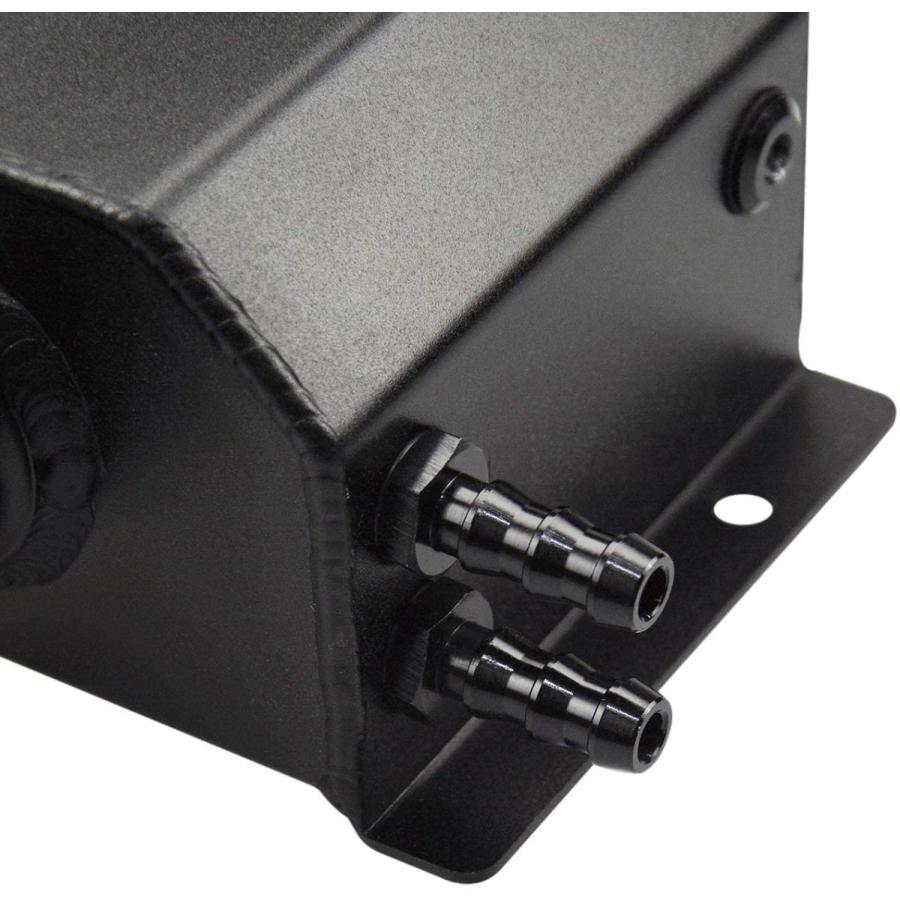 Tasan Racing ユニバーサル2L アルミ合金スクエアオイルキャッチタンク ポリッシュリザーバーオイル缶タンク ブラック ...