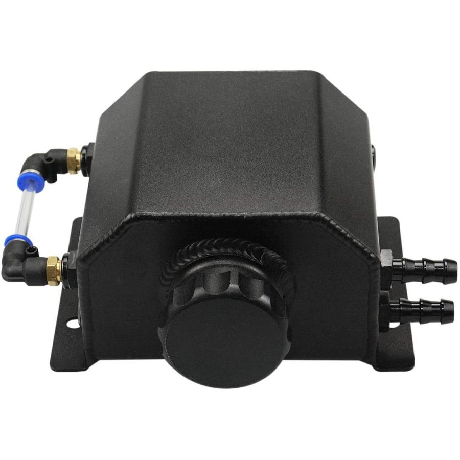 Tasan Racing ユニバーサル2L アルミ合金スクエアオイルキャッチタンク ポリッシュリザーバーオイル缶タンク ブラック ...