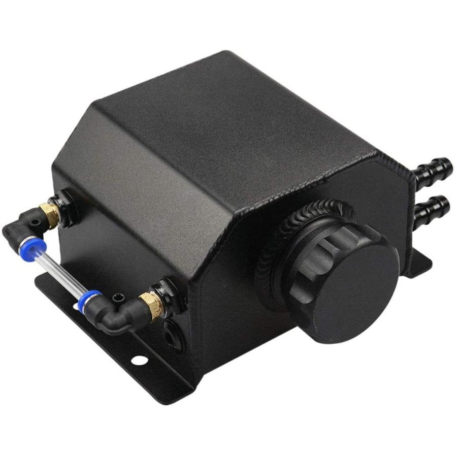 Tasan Racing ユニバーサル2L アルミ合金スクエアオイルキャッチタンク ポリッシュリザーバーオイル缶タンク ブラック ...