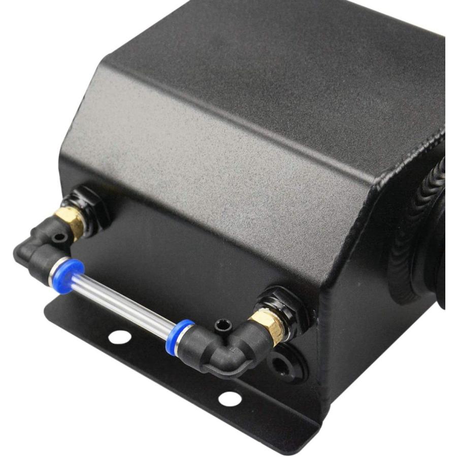 Tasan Racing ユニバーサル2L アルミ合金スクエアオイルキャッチタンク ポリッシュリザーバーオイル缶タンク ブラック ...