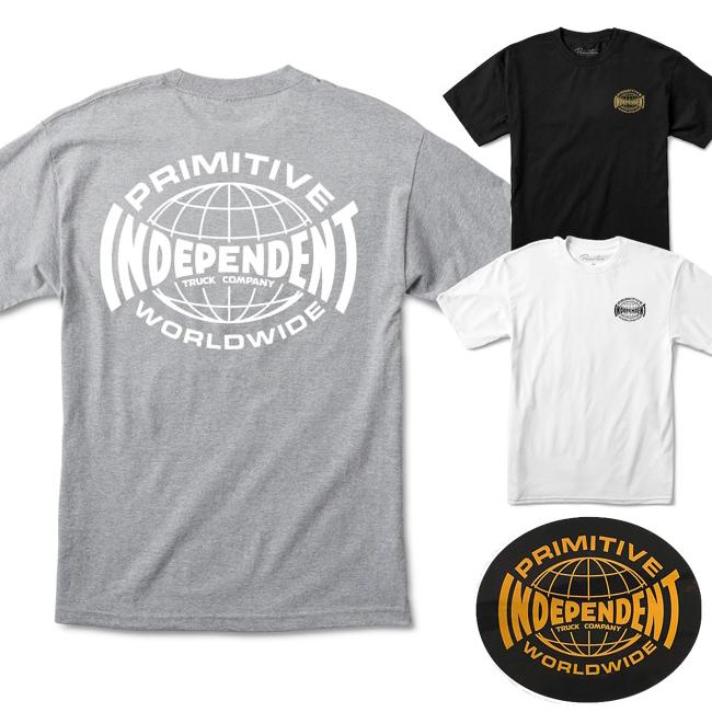 PRIMITIVE 【PRIMITIVE】プリミティブ Primitive x Independent Global Tee Tシャツ インディペンデント 半袖 BLACK WHITE ...