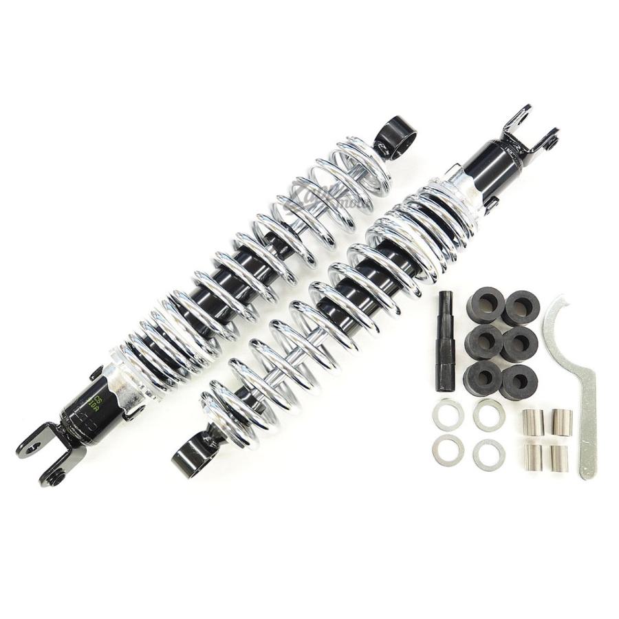 MDI SHOCK ABSORBER 335mm ブラックボディ クロームスプリング リヤサスペンション : ZAPP MOTO - 通販 ...