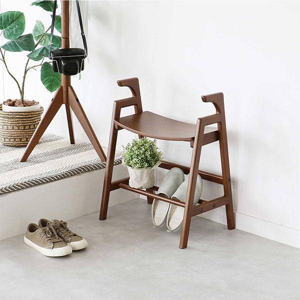 一人掛け アーム付き 収納付き ベンチ チェア 椅子 いす おしゃれ シンプル 玄関 腰掛 高さ調節【Arm Bench -crest- ILC-3734NA/BR】 : is-24-m173 ...