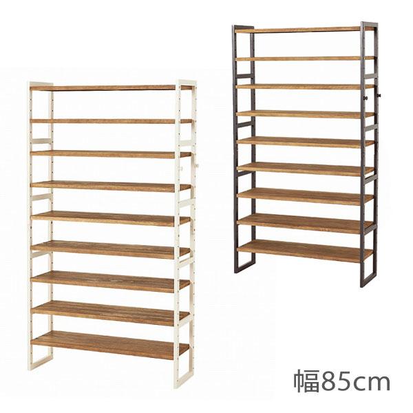 オープンラック 靴 収納 棚 玄関 幅85cm 9段 おしゃれ ナチュラル シンプル 木製 整理 見せる [シューズラック MSS-6718 NDG/NIV] : sy-24-m128 ...