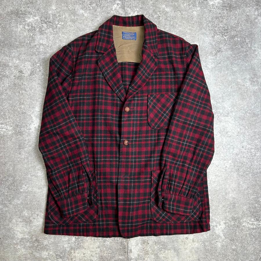 【men521U】 50's 50s PENDLETON アンコンジャケット クルミボタン ペンドルトン ウール テーラード ヴィンテージ vintage 521U AG : 古着屋NEXT ...