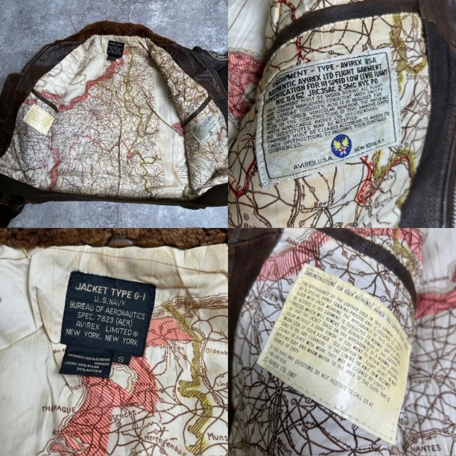 AVIREX 【men654U】 1980's 80s U.S.NAVY G-1 フライトジャケットTOP GUN アヴィレックス チンスト ヴィンテージ vintage 654U AG ...