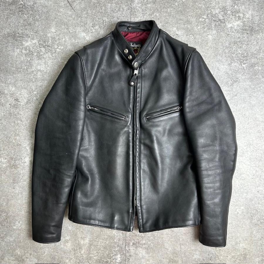 Schott ショット 【men921TA】 641XX 60's 復刻 SINGLE RIDERS シングルライダース レザージャケット 革ジャン USA アメリカ製 本革 34 AG ...