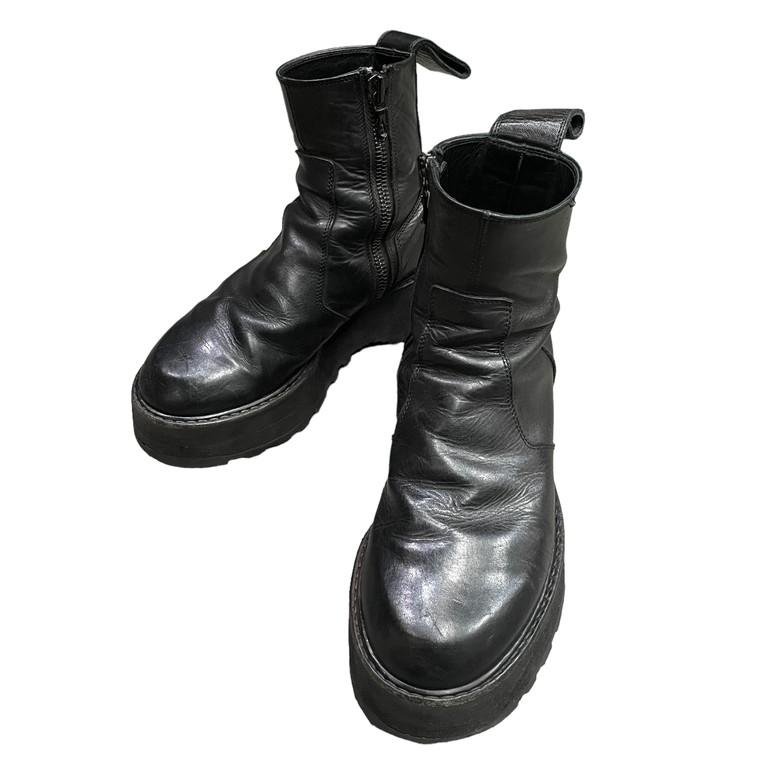JULIUS 【men2957I】 19AW SIDE ZIP ENGINEER BOOTS サイドジップカウスキンレザーサイドジップブーツ ...
