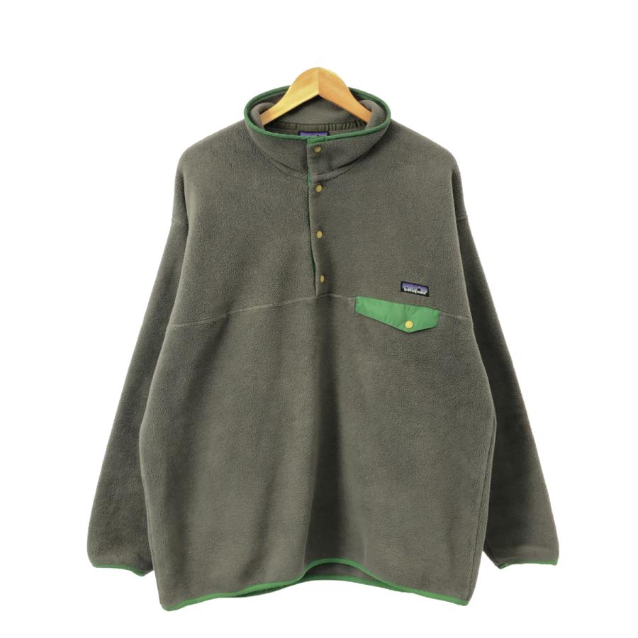 patagonia パタゴニア 【men5674D】 90's 25450F8 SYNCHILLA シンチラスナップT プルオーバーフリース グレー グリーン XL AG : rc ...