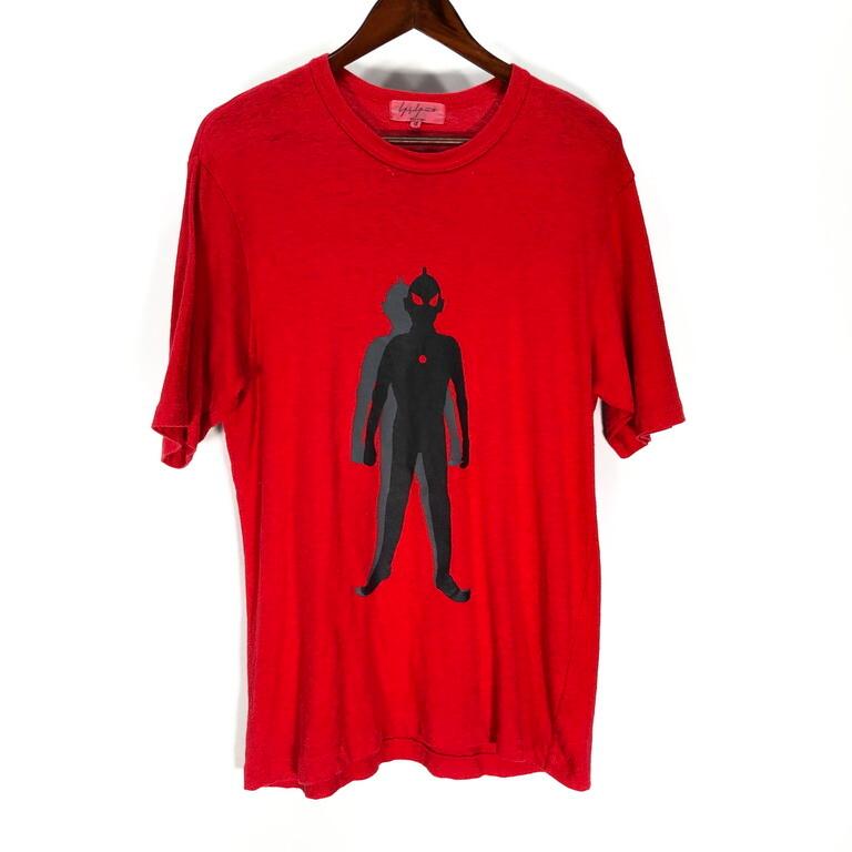 Yohji Yamamoto Pour Homme 【men1462I】 05AW ウルトラマンプリント製品染カットソー Tシャツ 半袖 Archive ヨウジヤマモトプールオム AR ...