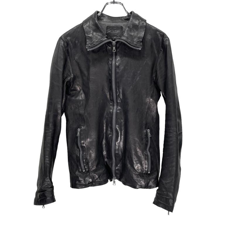 ISAMU KATAYAMA BACKLASH 【men3214I】 ドイツカーフオイルリターン製品染めシングルレザージャケット ライダース 定価170,500円 AR : NEXT51 ...