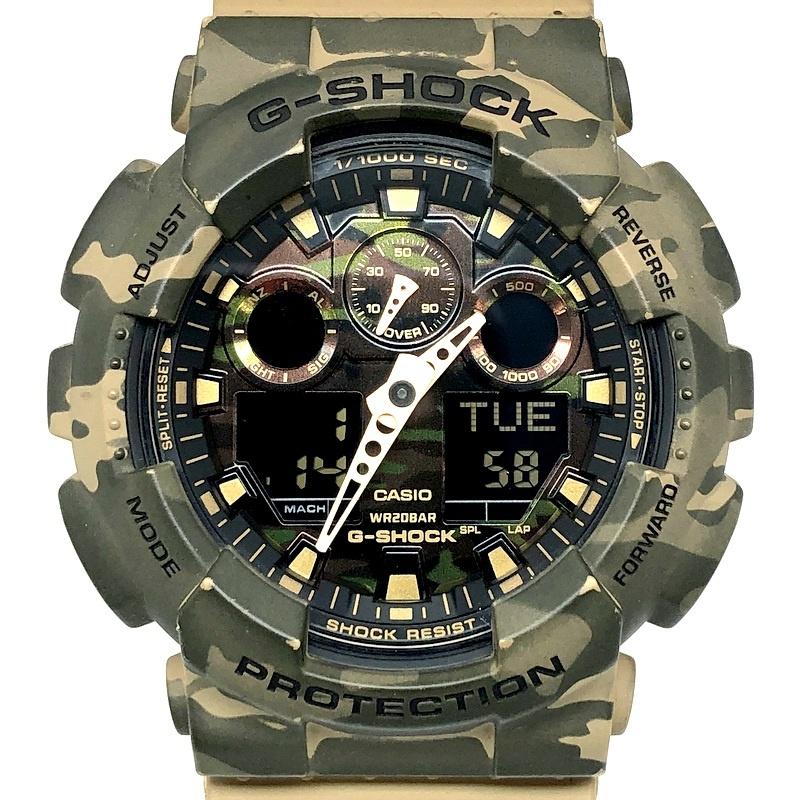 G-SHOCK ジーショック 【ITGAR3PPS7E0】 GA-100CM-5A Camouflage カモフラージュ ビッグケース アナデジ ウッドランド 迷彩 2014年11月発売 ...