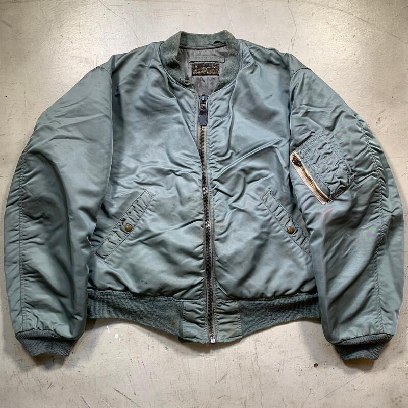 U.S.AIRFORCE 【men1802H】 50's MA-1 フライトジャケット ALBERT TURNER社 セージグリーン 黒タグ MIL-J-8279B 後期 CONMAR コの字 ...