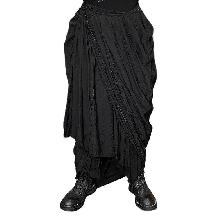 JULIUS 【men3947I】 24SS SILK BANBOO CLOTH PRIEST LONG SKIRT プリーストロングスカート 巻き ラップ パンツ 857SKU1 定価 ...
