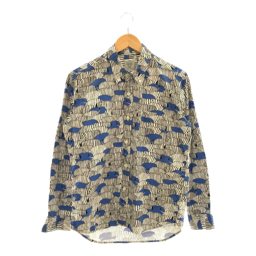 THE SHARKEY'S GALLERY 【men229Y】 総柄シャツ トップス シャツ 長袖シャツ ボタンダウン 魚群 メンズ ザシャー ...