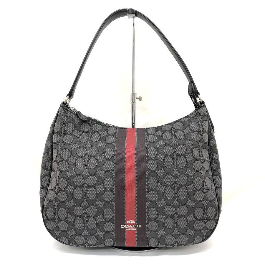 美品 COACH コーチ セミショルダーバッグ F39042 シグネチャー ロゴプレート ライン ワンショルダーバッグ 肩掛け鞄 ...