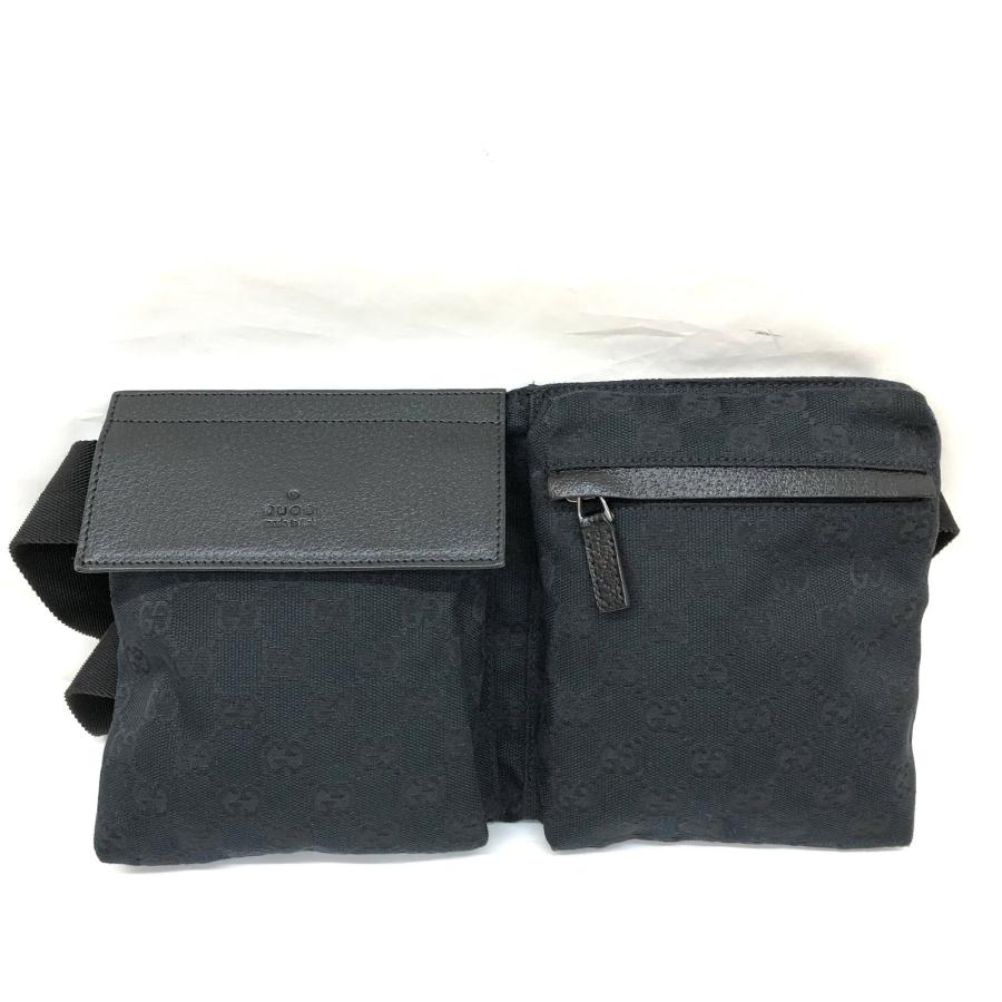 極美品 GUCCI グッチ ウエストバッグ 28566 GGキャンバス GG柄 ブラック レザー ヒップバッグ ボディバッグ クロスボディ RLV2773M : NEXT51三国ヶ丘店 ...