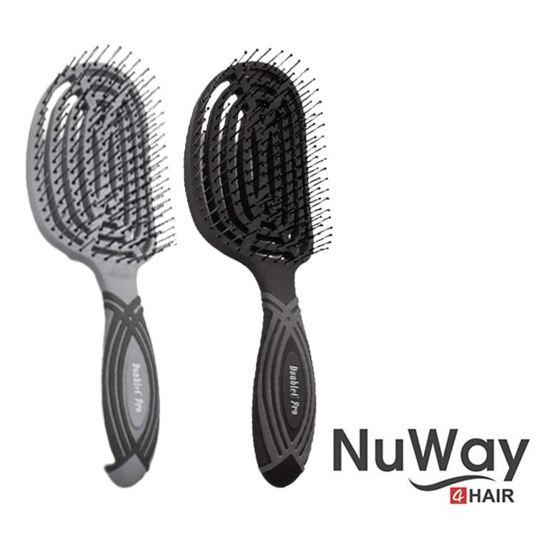 NuWay DoubleC Pro ニューウェイ ダブルCプロ ヘアブラシ くし ブラック グレー 通気性 ブロー プロ用 ディタングルブラシ プレゼント用 プロ用美容室専門店 : Cosme ...