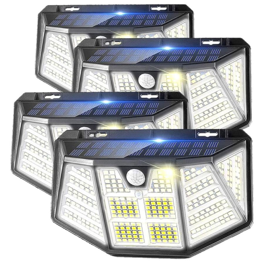 4個セット LED ソーラーライト センサーライト 自動点灯 屋外 310LED ガーデンライト 防犯 3つの点灯モード 光センサー ガーデンライト 防犯ライト FIVESHINER :s ...