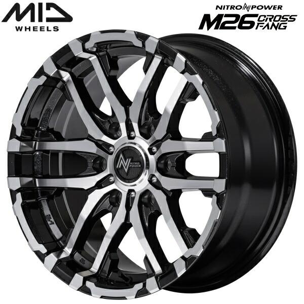 NITRO POWER MID M26 CROSS FANG ホイール4本 ブラックメタリック/ミラーカット 6.5J-16インチ 6穴/PCD139.7 インセット+38 : ネクスト ...