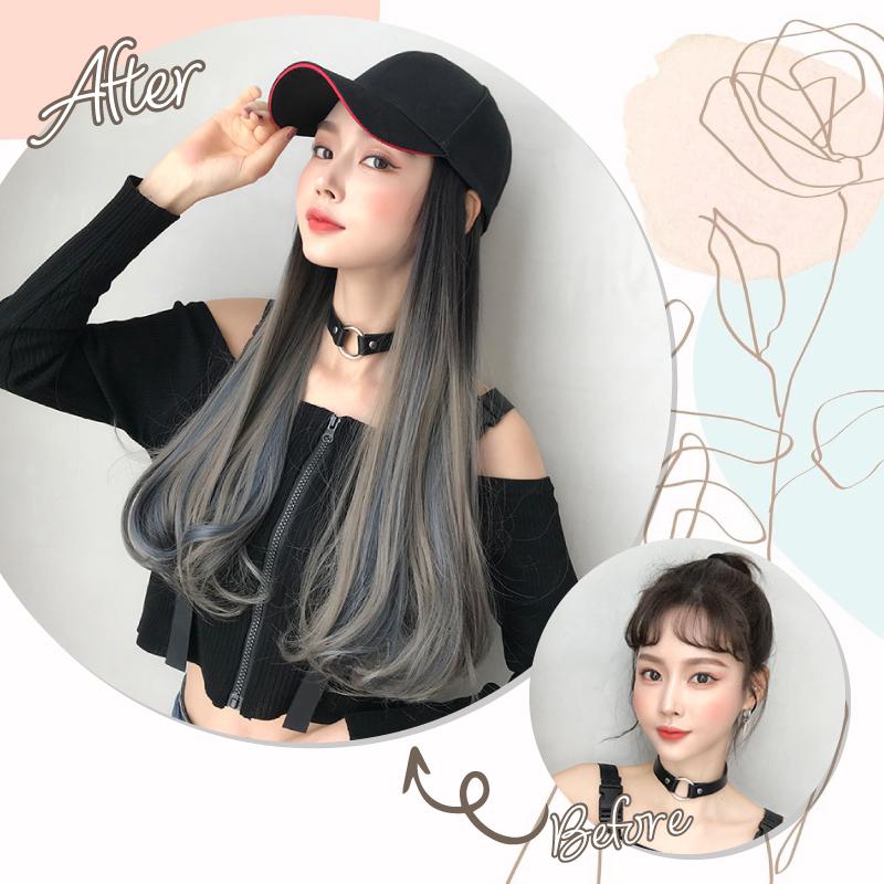 ウィッグ 帽子付き 普段使い ロング ストレート ロングヘア ウィッグ 帽子付き 普段使い ロング ストレート ロングヘア