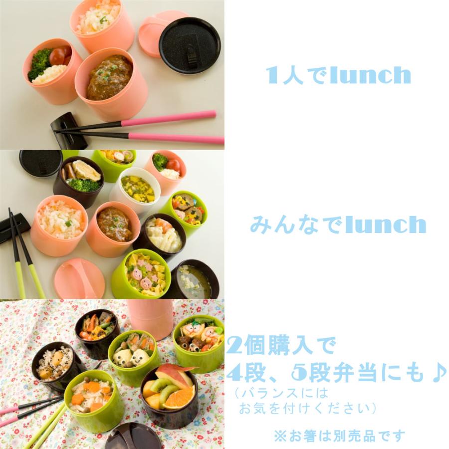 タワーランチボックス ZEN 弁当箱 日本製 抗菌 防臭 レンジ対応 食洗機対応 汁もれ防止 3段 桜 黒 緑 ピンク グリーン ブラック 女子 男子 子供 : 0323-002929 ...
