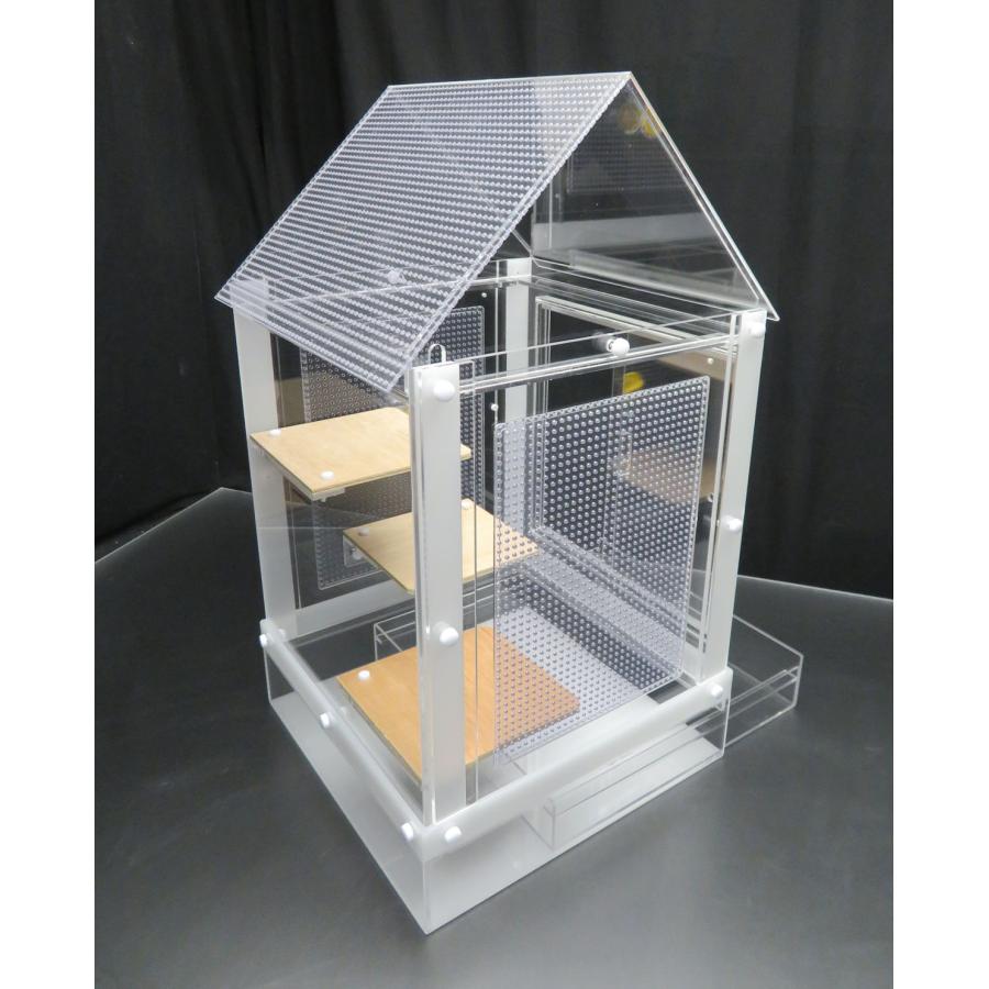 国産 組立式 フクロモモンガ ケージ 36×36×H66 ひさしの飛び出した三角屋根 ルーバースノコ付 : アクリルケージ屋さん - 通販 - Yahoo!ショッピング