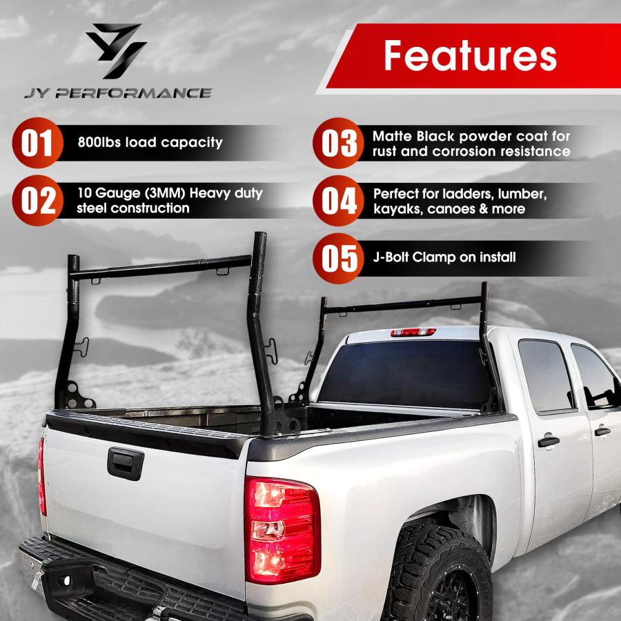【並行輸入品】JY PERFORMANCE トラックはしごラック 800Ibs 容量 拡張可能 ピックアップトラック 荷台 はしごラック ...