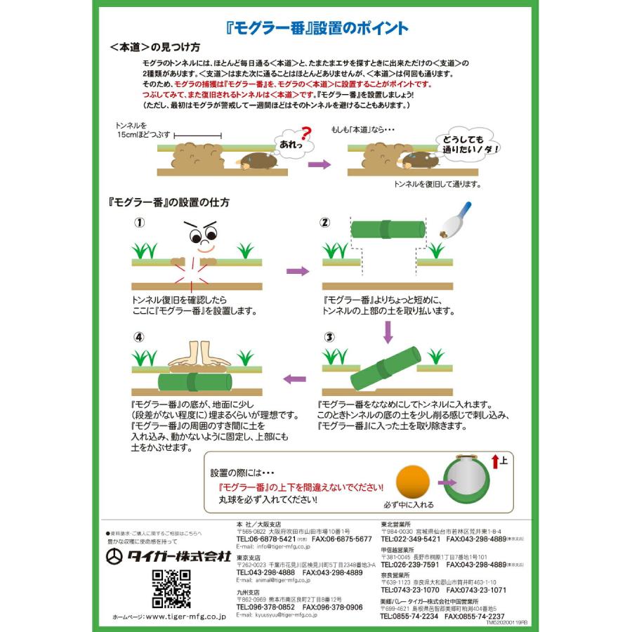 タイガー TIGER モグラ一番 TMI-2 田んぼ 水田 畑 家庭菜園 果樹 農地 農業 : 農・園芸資材のにちりきヤフー店 - 通販 - Yahoo!ショッピング