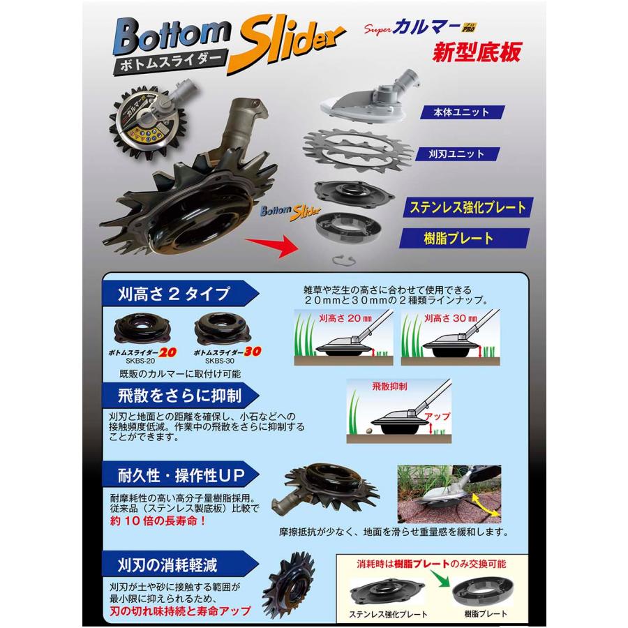 IDEC IDECH アイデック スーパーカルマーPRO ボトムスライダー30 SKBS-30 刈高さ30mm 草刈機 アタッチメント 飛び石 石はね 安全 飛散防止 際刈り 牧草 雑草 ...