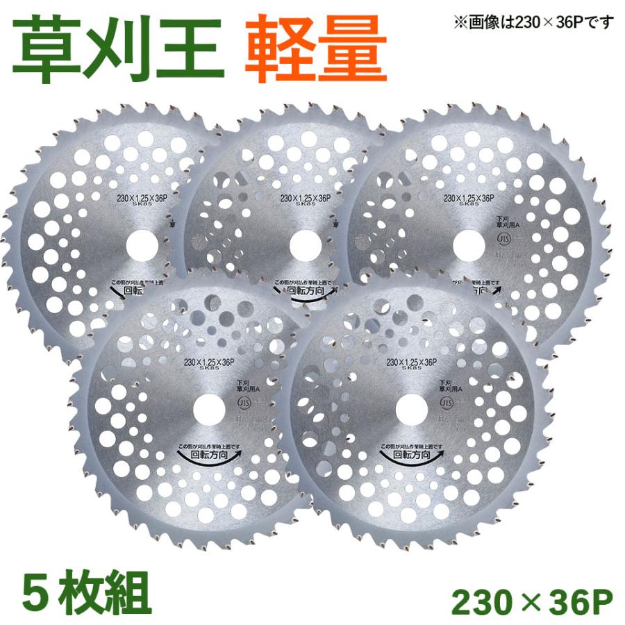 【5枚組】 草刈王 軽量タイプ チップソー バクマ工業 BAKUMA 230×36P 外径230mm 36枚刃 草刈り 草刈機 刈払機 炭素鋼 V型埋込 中心刃 雑草 JISマーク : 農 ...