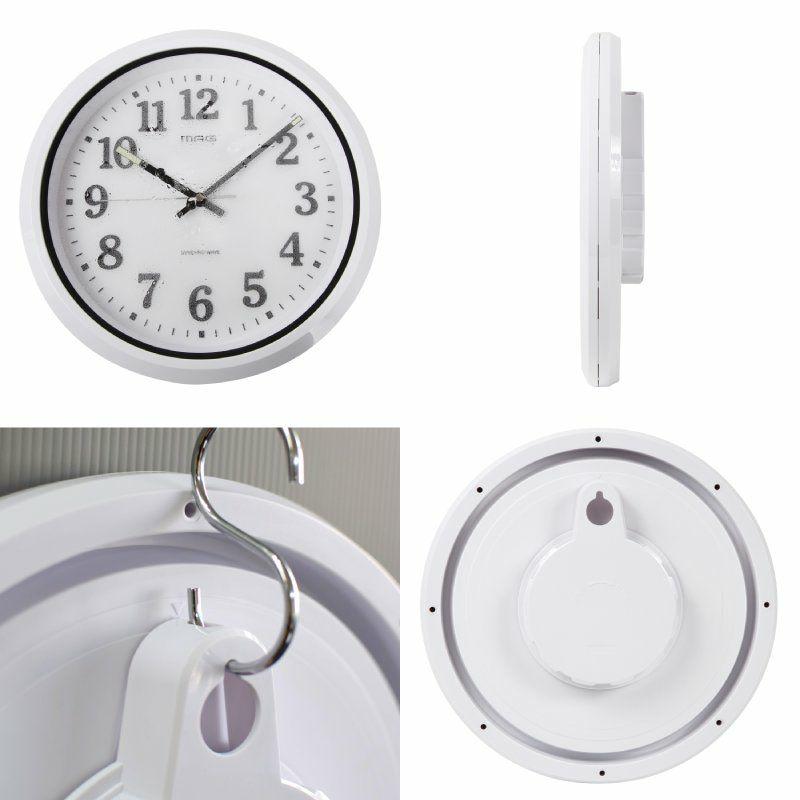 A1311 電波時計 MAG ノア 精密 マグ 電波 防塵 防水 掛時計 ナヤ W-734 WH-Z アナログ 掛け時計 32cm シンプル 時計 時間 浴室時計 プール 水泳 : Nico ...