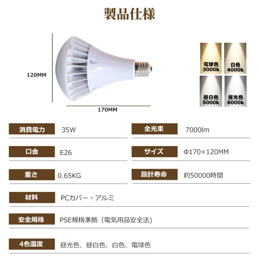 LED バラストレス水銀灯 E26 35W LED電球 スポットライト バラストレス 電球 水銀灯 LED化 屋内外兼用 レフランプ 高天井灯 電源内蔵 : ECO - 通販 - Yahoo ...