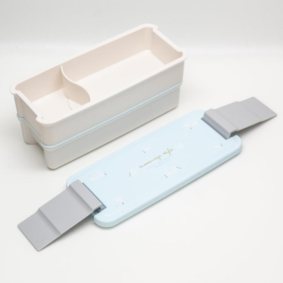 OSK オーエスケー（OSK) 2段 弁当箱 抗菌 ロック式 ランチボックス シマエナガ SEN 340ml 310ml 仕切付 食洗機 電子レンジ対応 日本製 北海道 小鳥 雪の妖精 ...